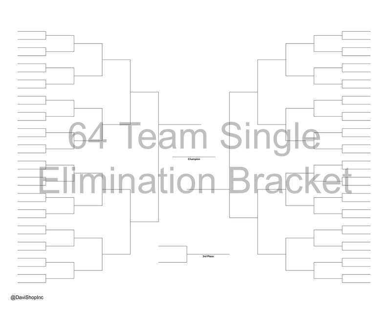 64-team Single Elimination Playoff Brackets - Etsy