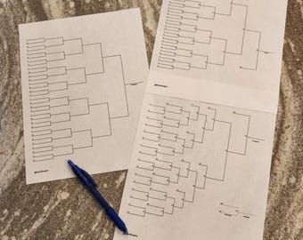 8-team Single and Double Elimination Playoff Brackets | PDF JPG and Hi ...