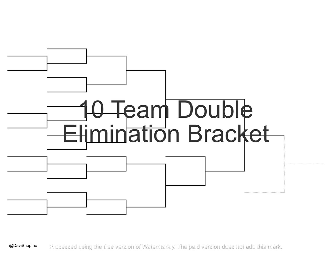10-team Single and Double Elimination Playoff Brackets | PDF JPG and Hi ...
