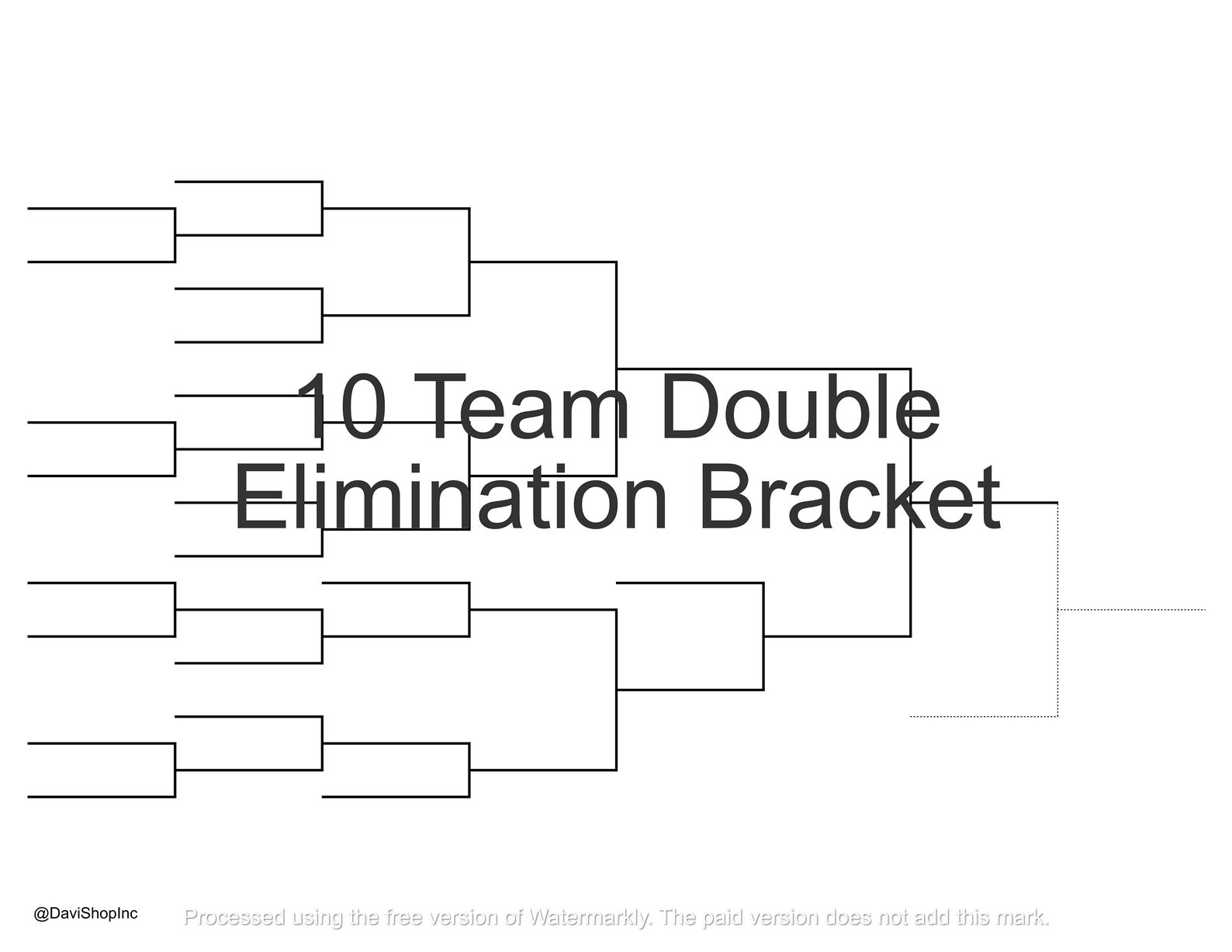 10-team Single and Double Elimination Playoff Brackets | PDF JPG and Hi-resolution PNG - Etsy