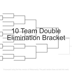 10-team Single and Double Elimination Playoff Brackets | PDF JPG and Hi ...