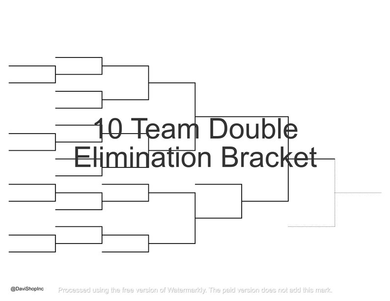 10-team Single and Double Elimination Playoff Brackets | PDF JPG and Hi ...