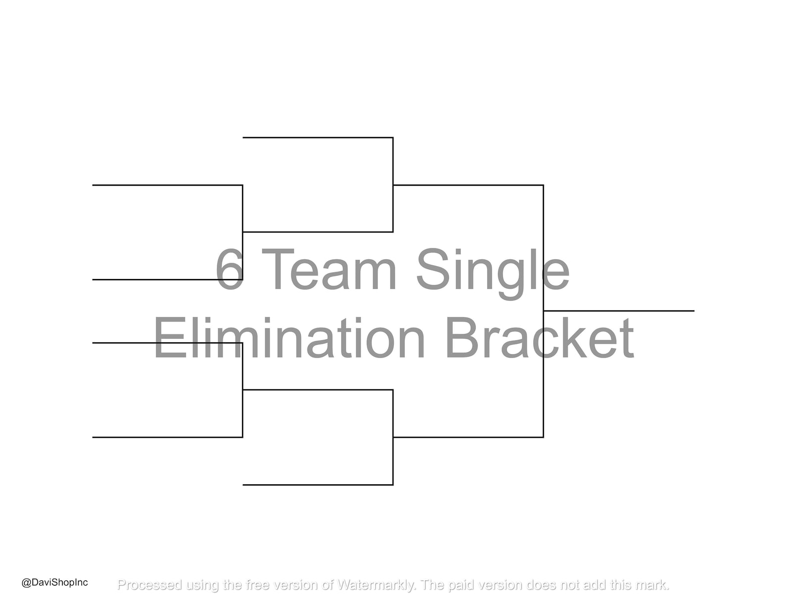 6-team Single and Double Elimination Playoff Brackets | PDF JPG and Hi ...