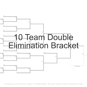 10-team Single and Double Elimination Playoff Brackets | PDF JPG and Hi ...