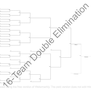 16-team Single and Double Elimination Playoff Brackets | PDF JPG and Hi ...
