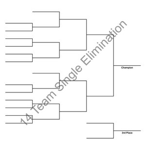 14-team Single and Double Elimination Playoff Brackets | PDF JPG and Hi ...