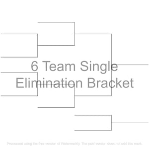 6-team Single and Double Elimination Playoff Brackets | PDF JPG and Hi ...