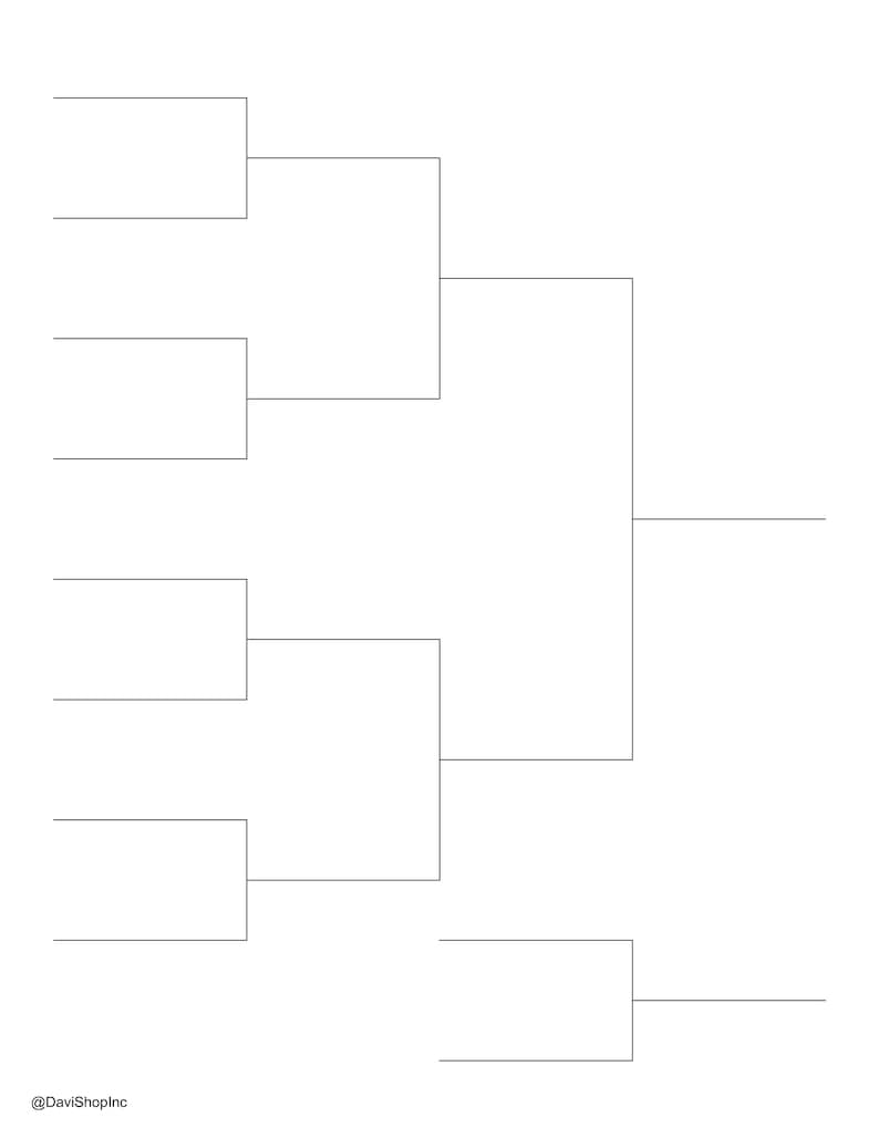 8-team Single and Double Elimination Playoff Brackets | PDF JPG and Hi ...