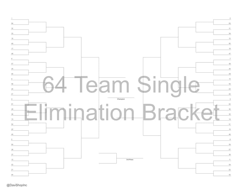 64-team Single Elimination Playoff Brackets - Etsy