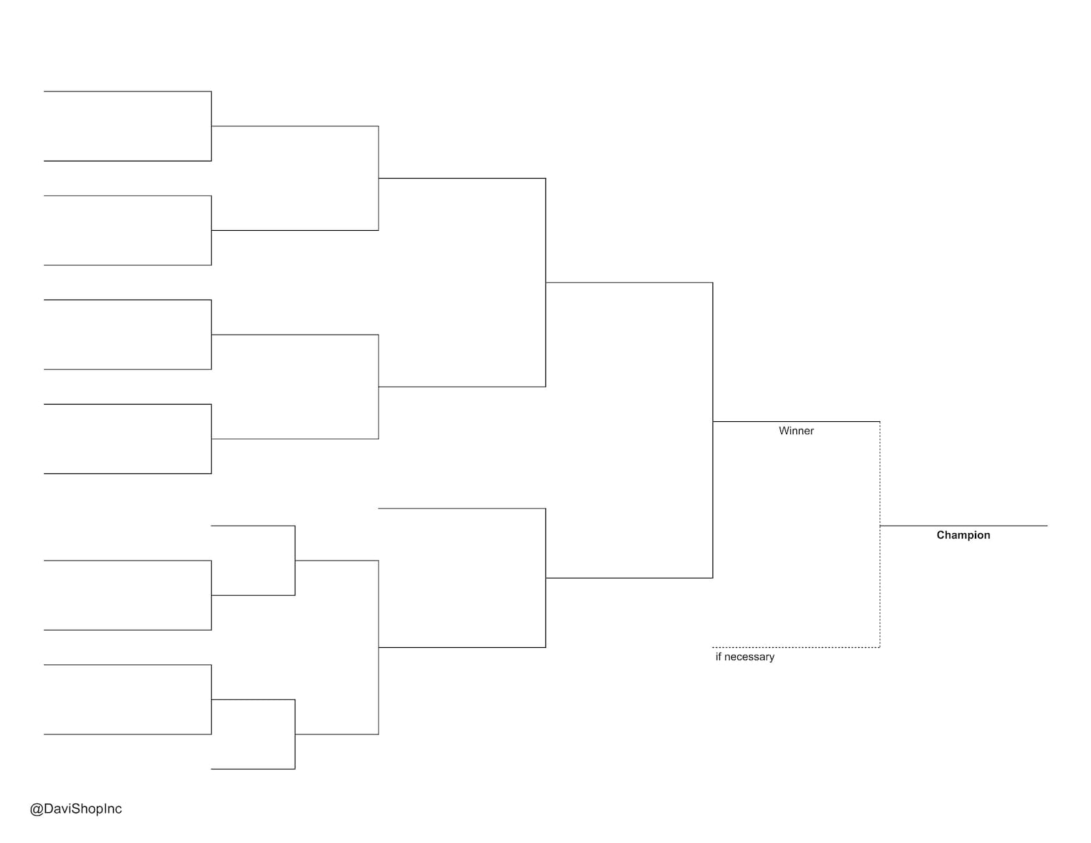 8-team Single and Double Elimination Playoff Brackets | PDF JPG and Hi ...