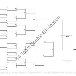 14-team Single and Double Elimination Playoff Brackets | PDF JPG and Hi ...