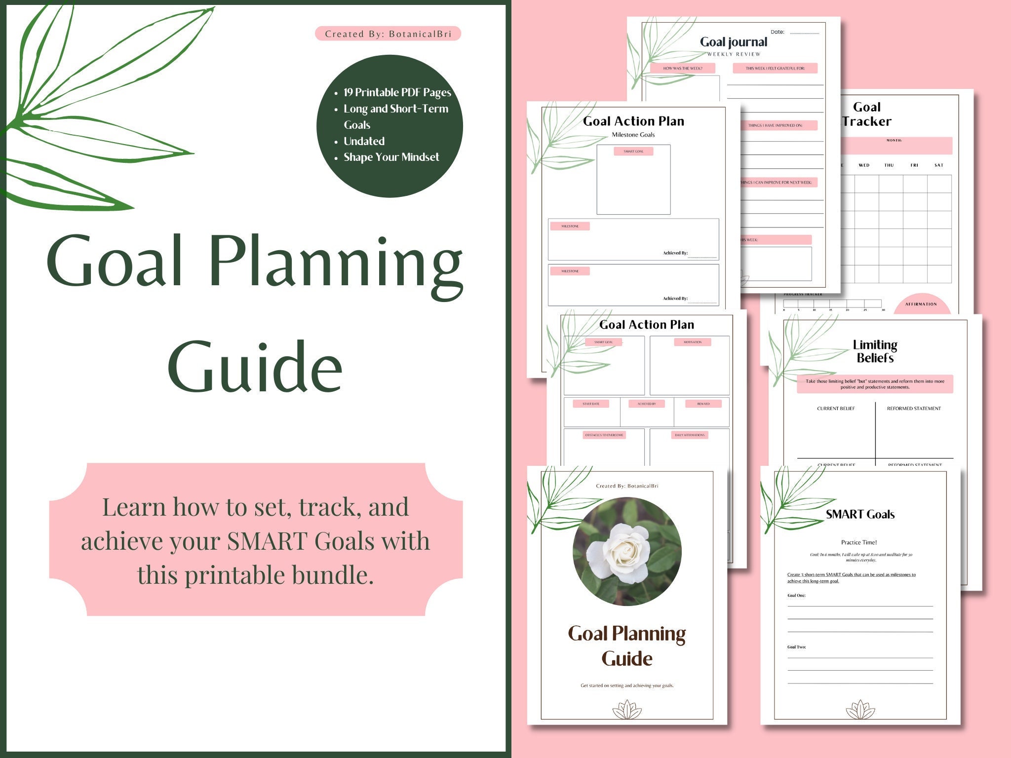 Goal Planning Guide SMART Goal Guide Undated Goal Planner SMART Goal ...