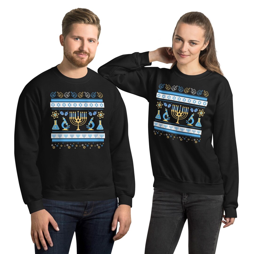 Science Laboratory Ugly Hanukkah Sweater | Dreidel Science | DNA ...