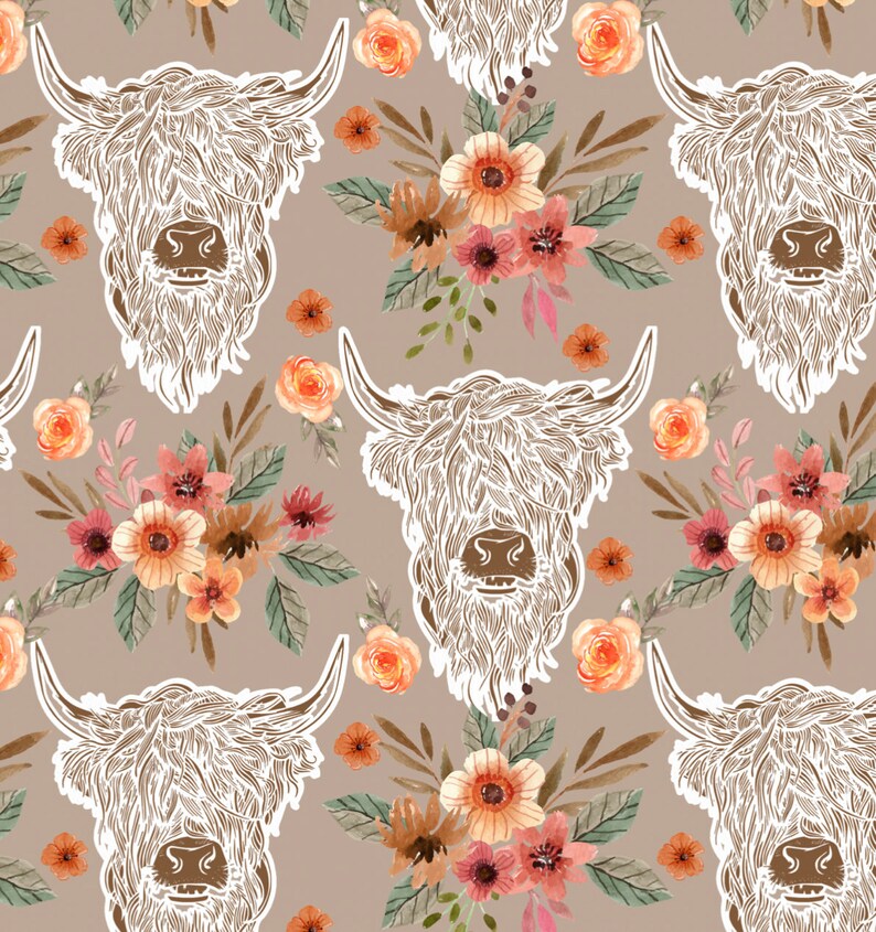 Highland Cow Seamless File - Etsy