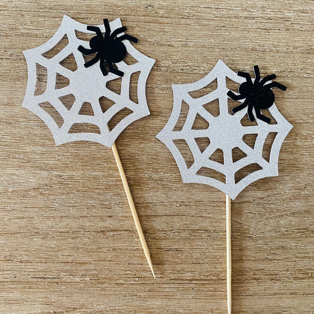 Spider Web Birthday Party Decor Cupcake Topper - Etsy