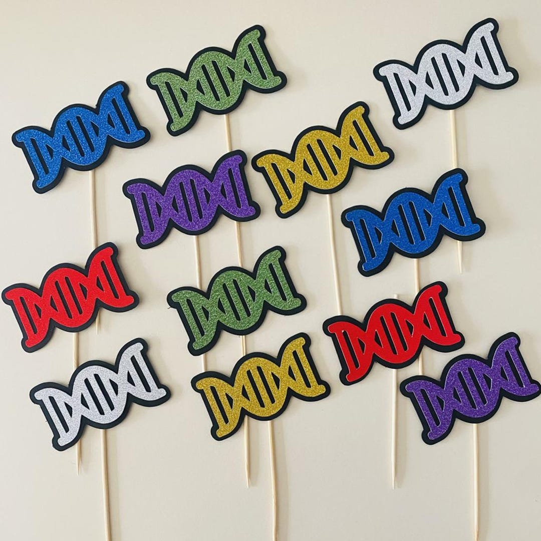 DNA Science Birthday Party Craft DIY Decor Cupcake Topper - Etsy