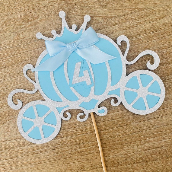 Princess Carriage Blue Personalized Number Birthday Party | Etsy