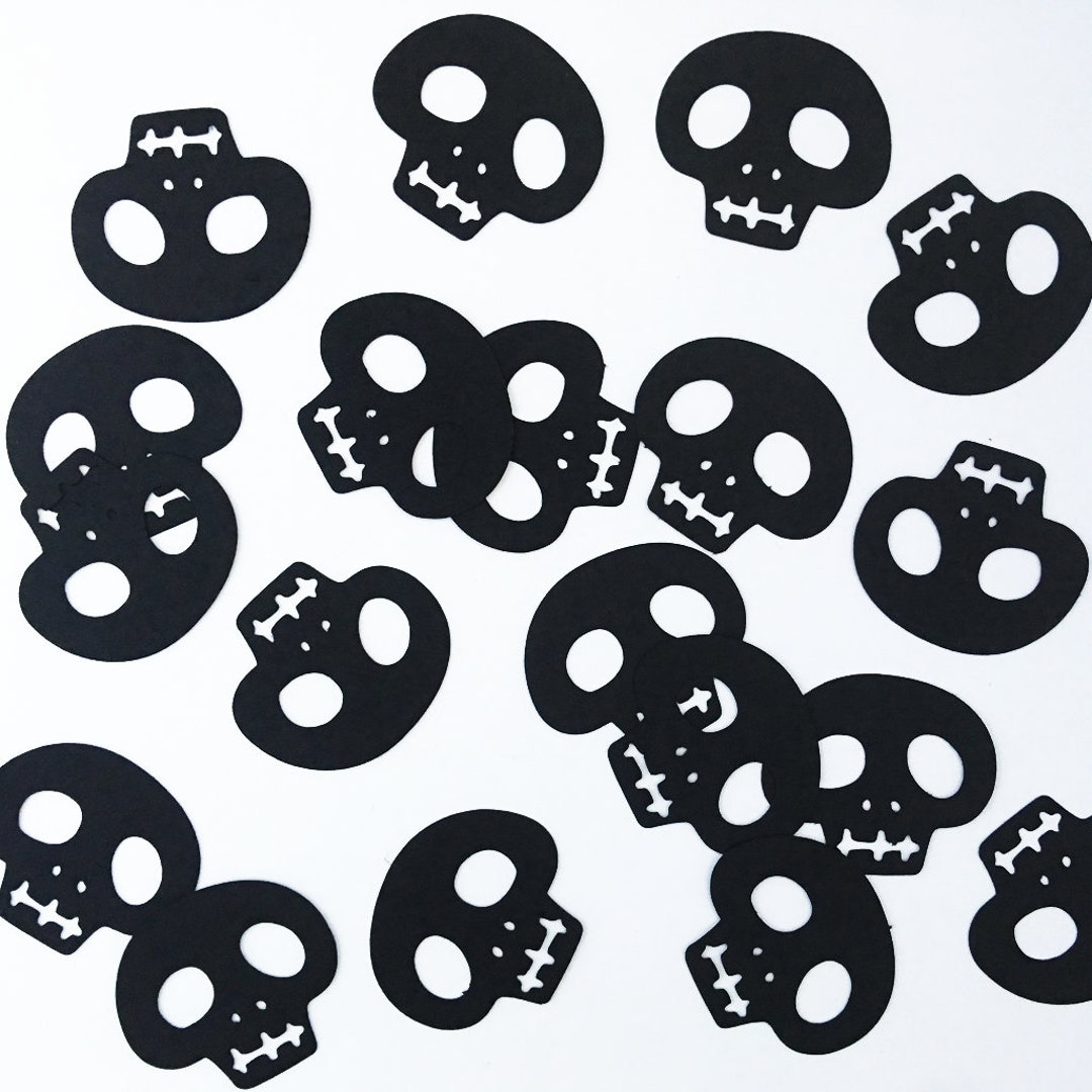 Halloween Skull Black Party Decor Craft DIY Confetti - Etsy