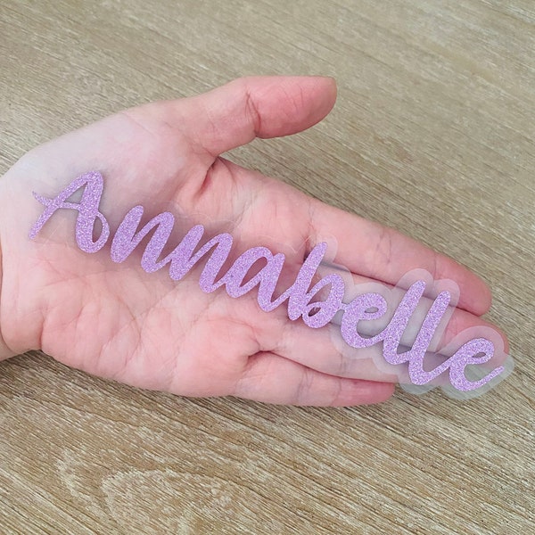 Pink Glitter Name Sticker - Etsy