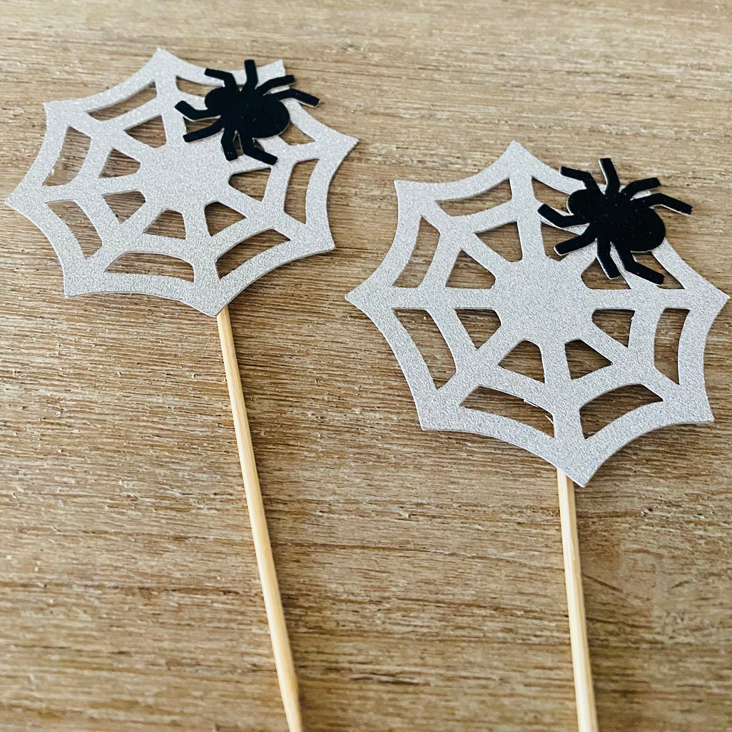Spider Web Birthday Party Decor Cupcake Topper - Etsy
