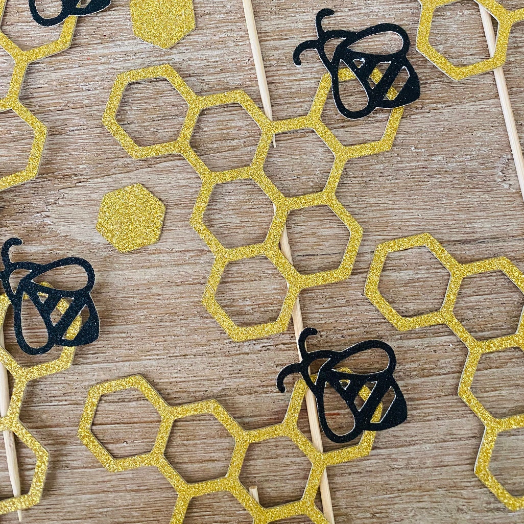Honeycomb Birthday Decor Cupcake Topper - Etsy