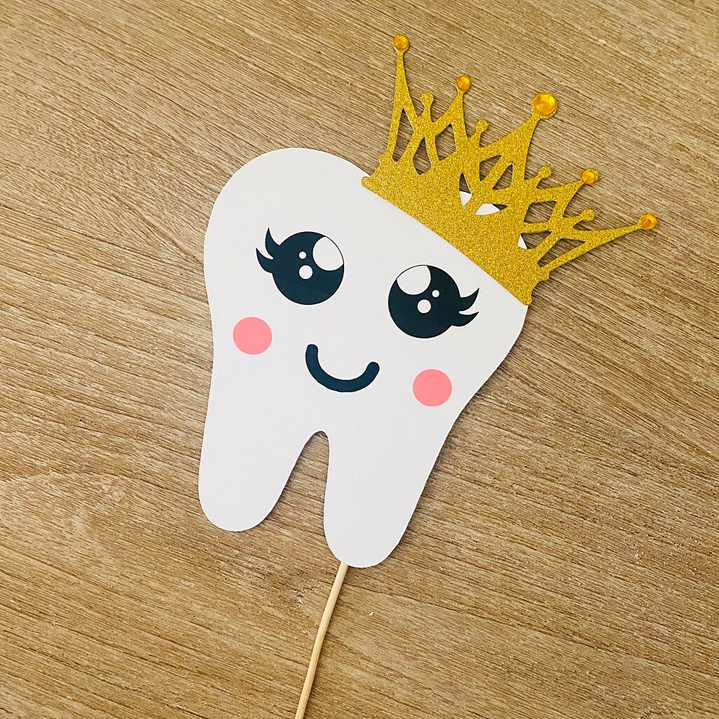 Crown Tooth Birthday Party Decor Cake Topper - Etsy