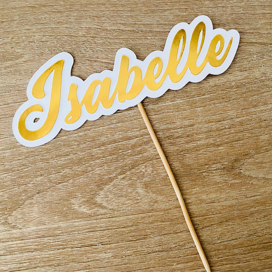 Personalized Custom Gold Name Decor Cake Topper - Etsy