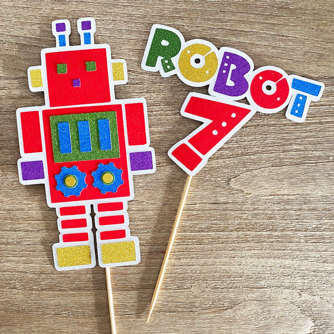 Personalized Custom Robot Cake Topper - Etsy