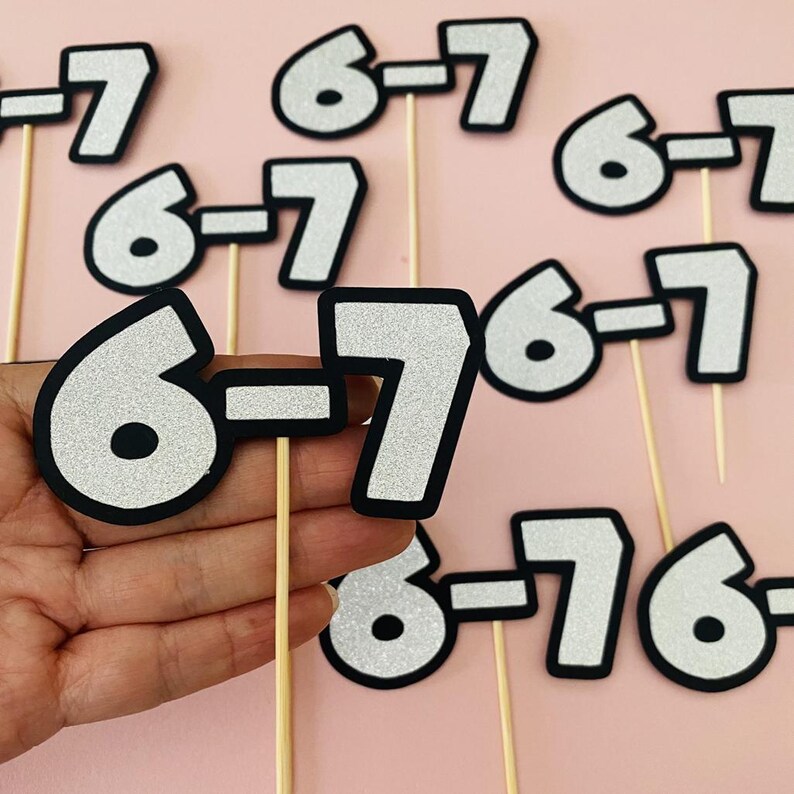 6-7 Six Seven Birthday Party Craft DIY Decor Cupcake Topper - Etsy