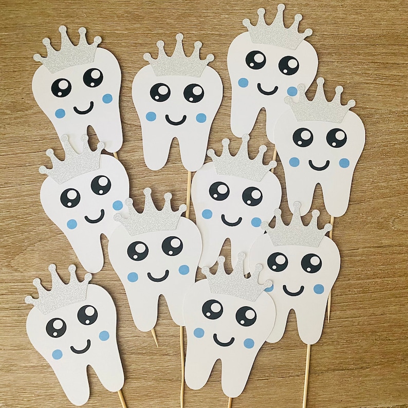 First Tooth Boy Party Decor Cupcake Topper - Etsy