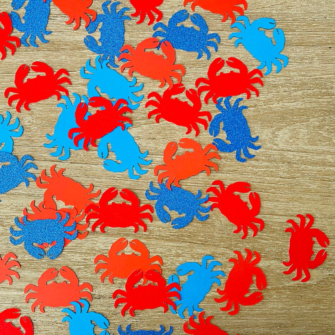 Crab Birthday Party Decor Craft DIY Confetti - Etsy