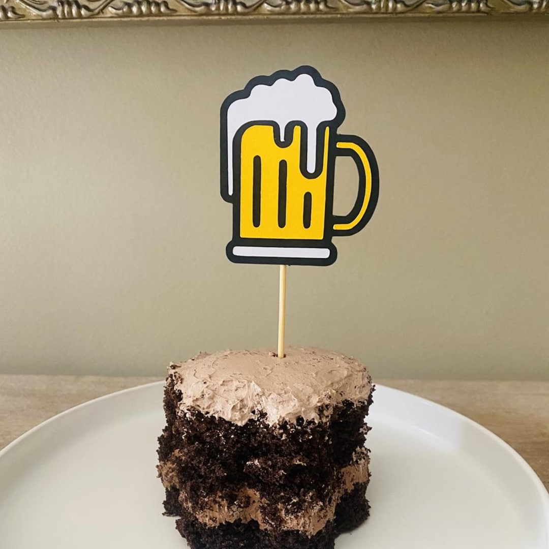 Beer Birthday Party Craft DIY Decor Cupcake Topper - Etsy