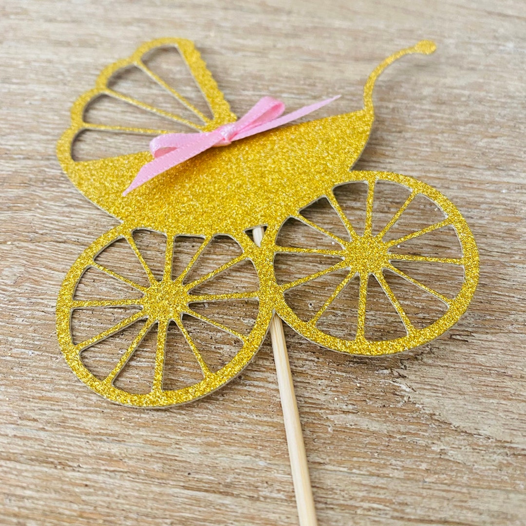 Pram Baby Shower Girl Birthday Party Decor Cupcake Topper - Etsy