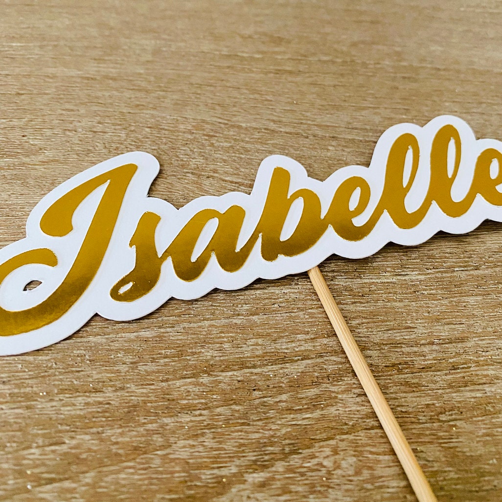 Personalized Custom Gold Name Decor Cake Topper - Etsy
