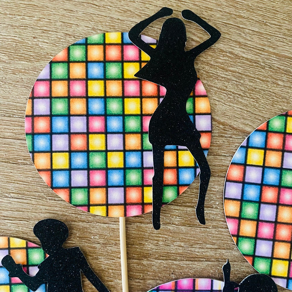 Retro Disco Birthday Party Decor Cupcake Topper - Etsy