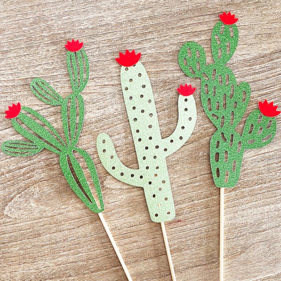 Cactus Birthday Party Cake Topper | Etsy
