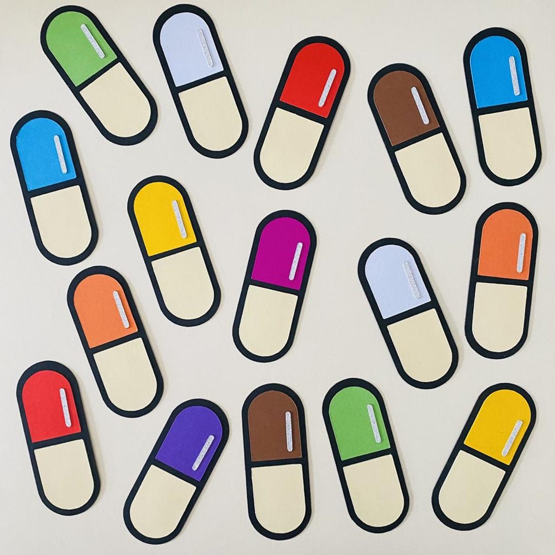 Colorful Pills Birthday Party Craft DIY Table Decor Handmade Confetti ...