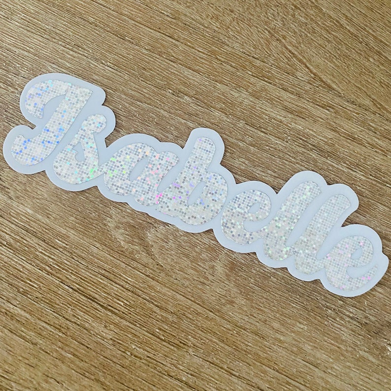 Personalized Custom Name Decor Glitter Silver Sticker - Etsy