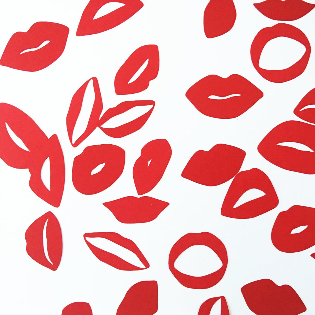 Lips Kiss Birthday Party Craft DIY Decor Confetti - Etsy