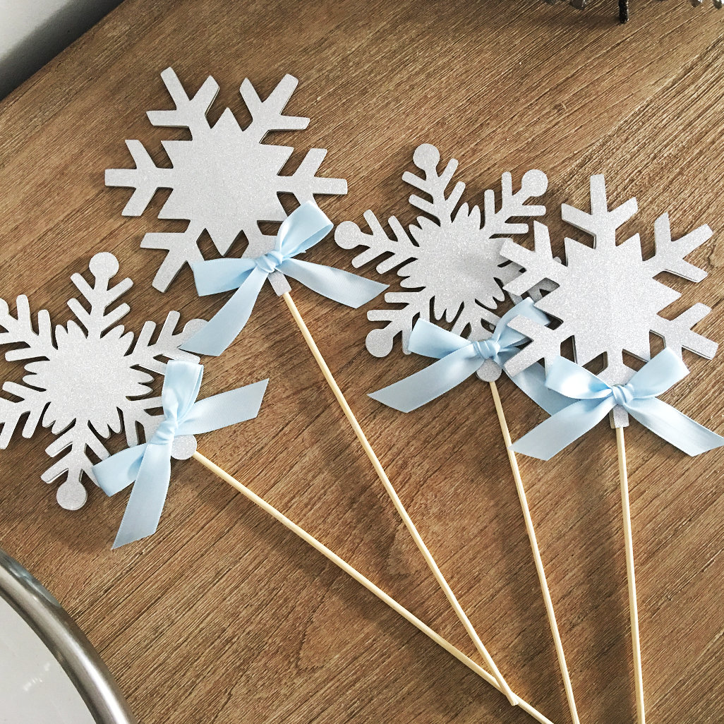 Frozen Snowflake Wand Centerpiece Party Decor Craft DIY - Etsy