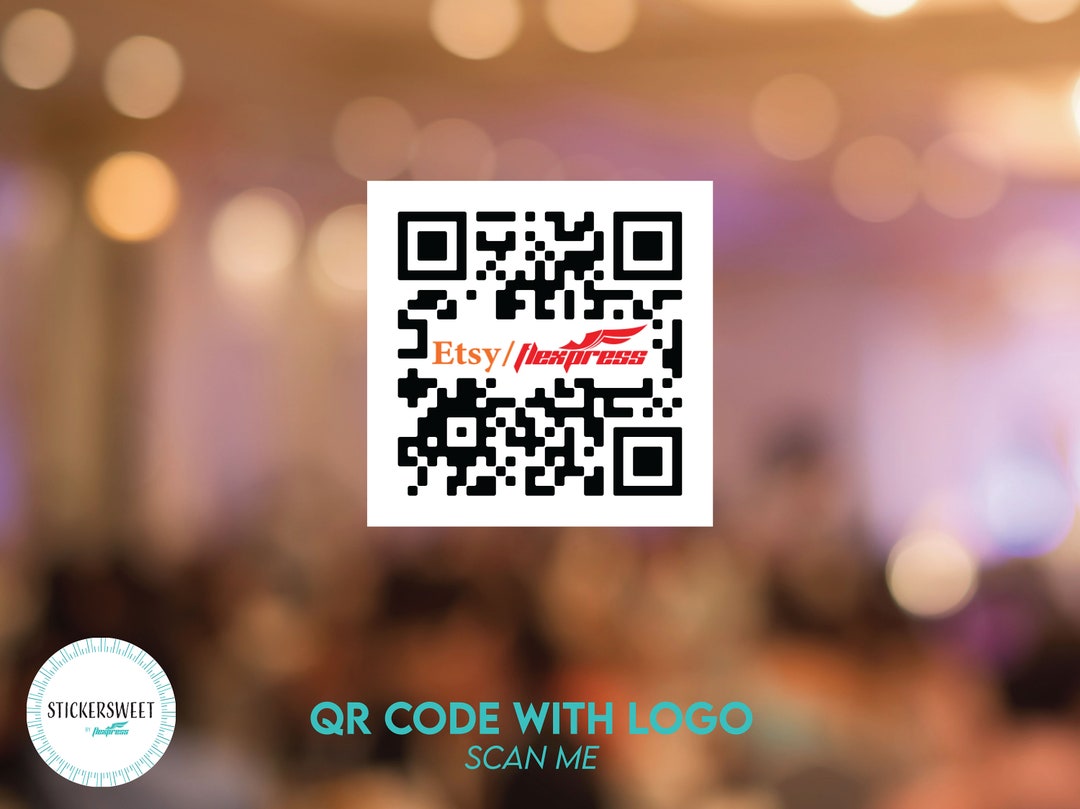 QR Code Storefront Decals Custom Logo Printed QR Code White - Etsy