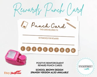 Rewards Punch Card Small Business Loyalty Card Set of 50 Cards English ...