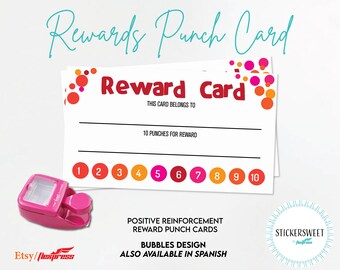 Rewards Punch Card Small Business Loyalty Card Set of 50 Cards English ...