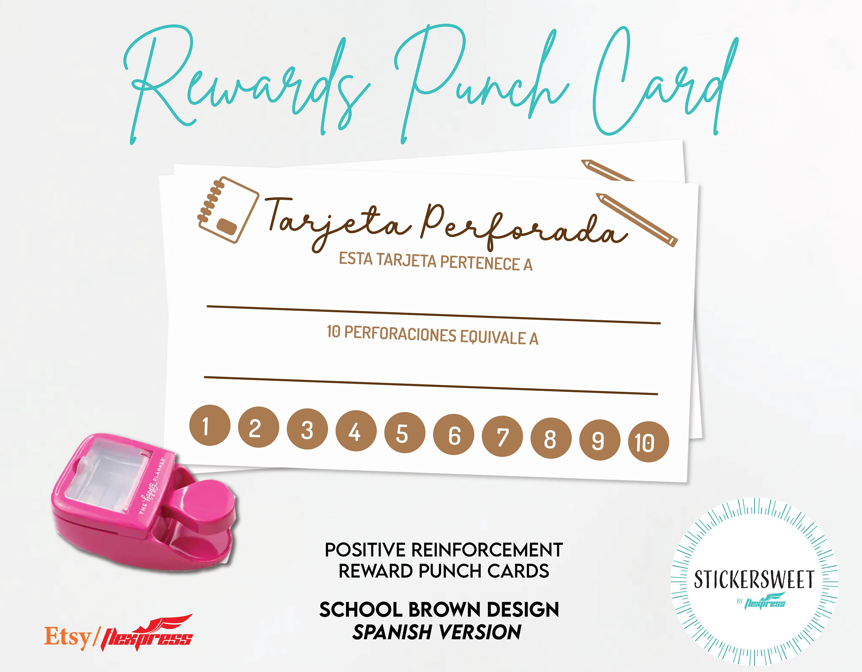 Rewards Punch Card Small Business Loyalty Card Set of 50 Cards English ...