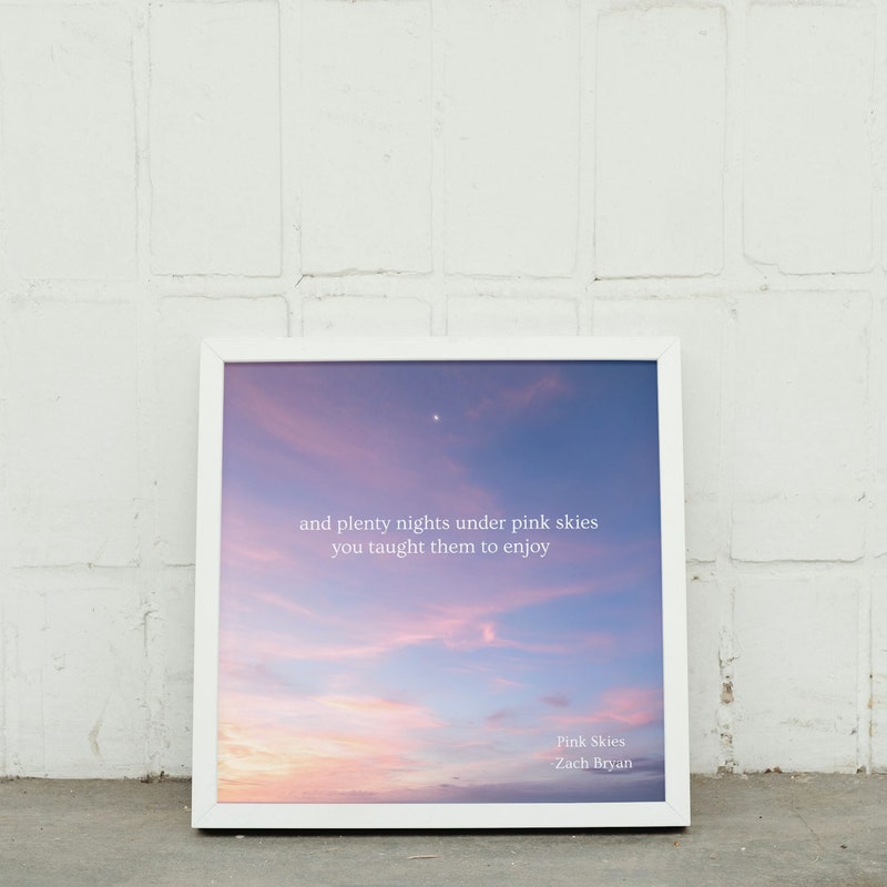 Pink Skies Lyrics Poster - Etsy