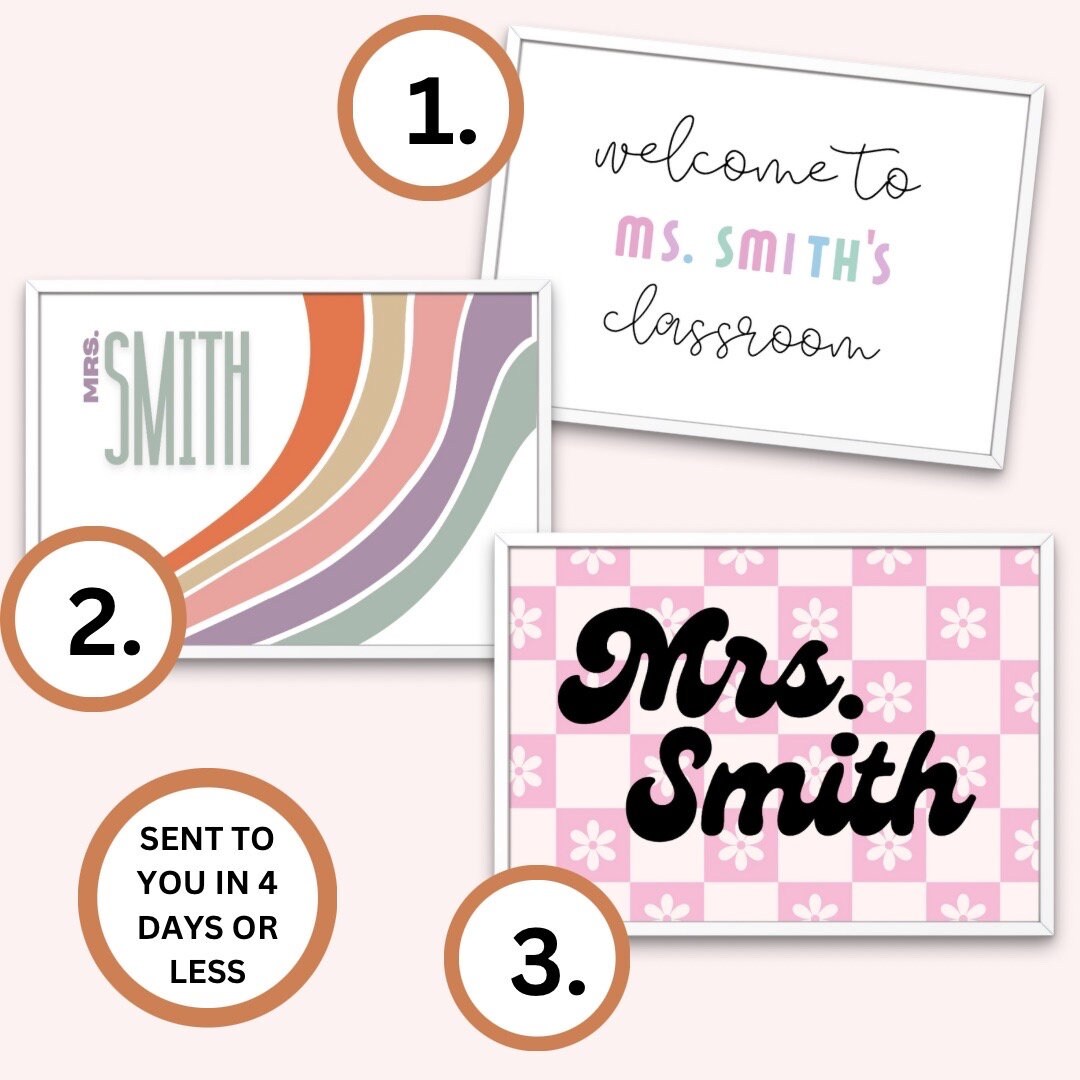 Custom Teacher Name Sign Print: Classroom Decor (digital Download) - Etsy