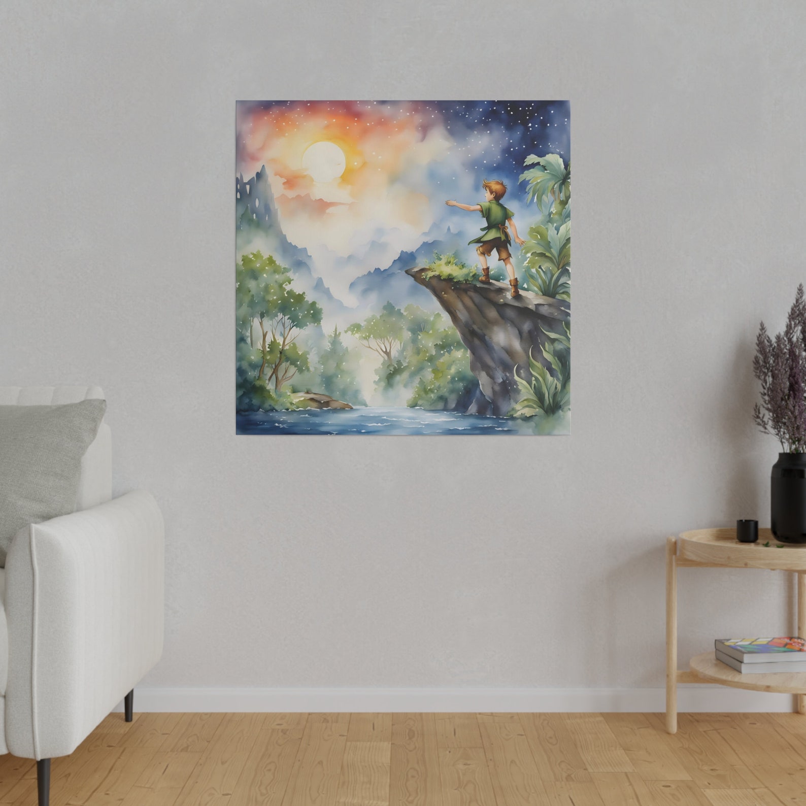 Peter Pan Canvas Wall Art Peter Pan Nursery Wall Decor Peter Pan Wall ...