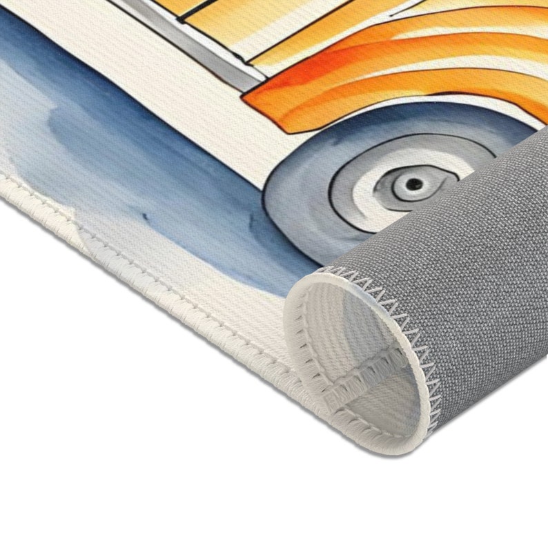 School Bus Rug | Girls Room Rug | Kids Area Rug | Activity Rug | Boys ...