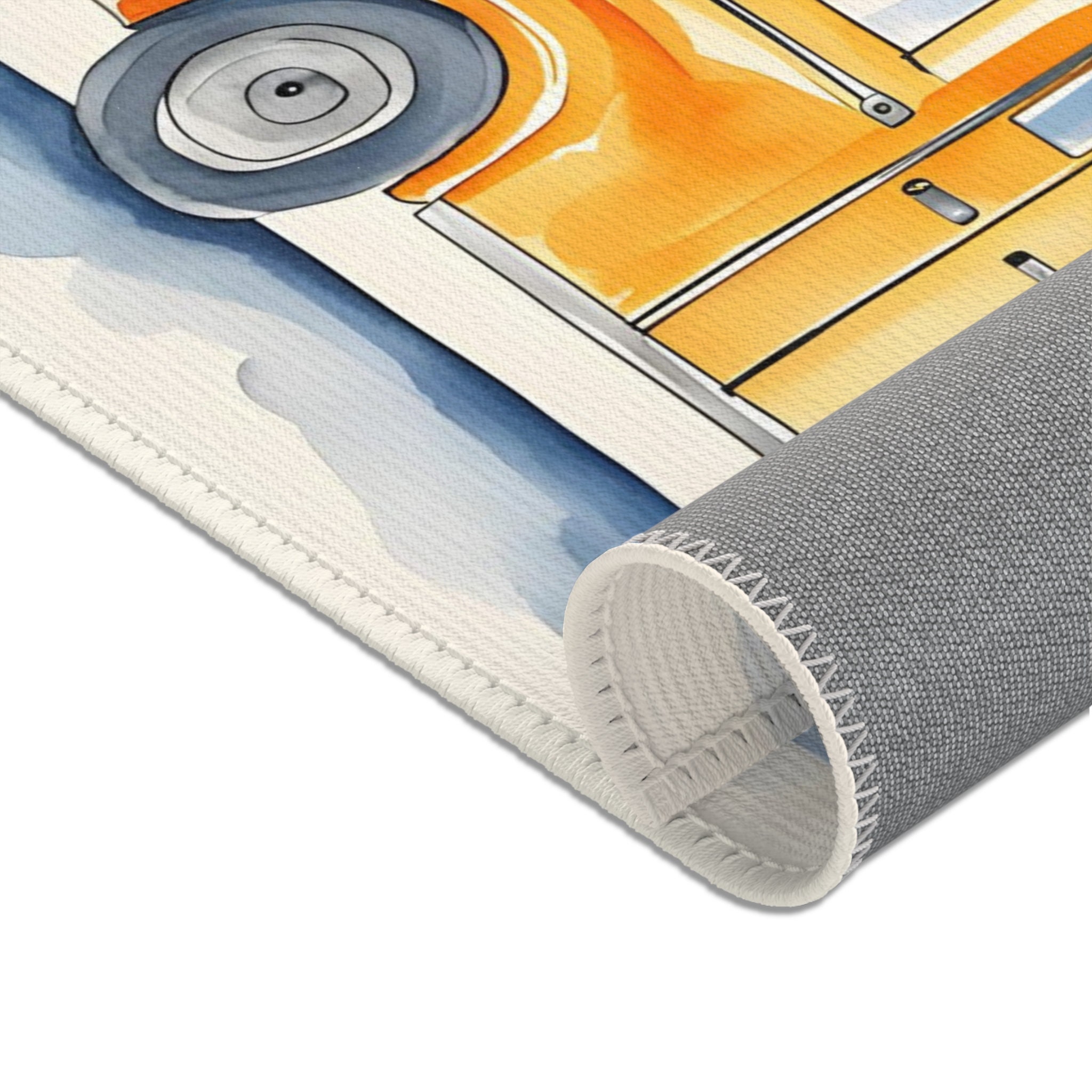 School Bus Rug | Girls Room Rug | Kids Area Rug | Activity Rug | Boys ...