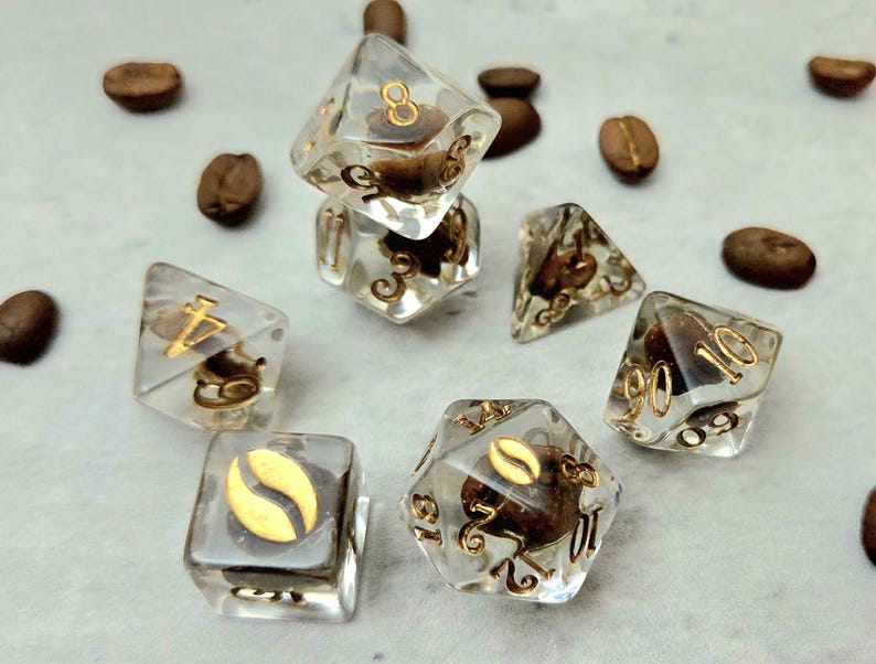 Coffee Bean Dice Set: Starbucks D&D Dice - Etsy